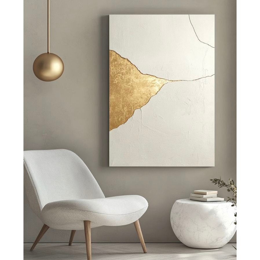 Jual Lukisan Dinding Abstrak Retak Emas – Minimalis Modern Elegan ...