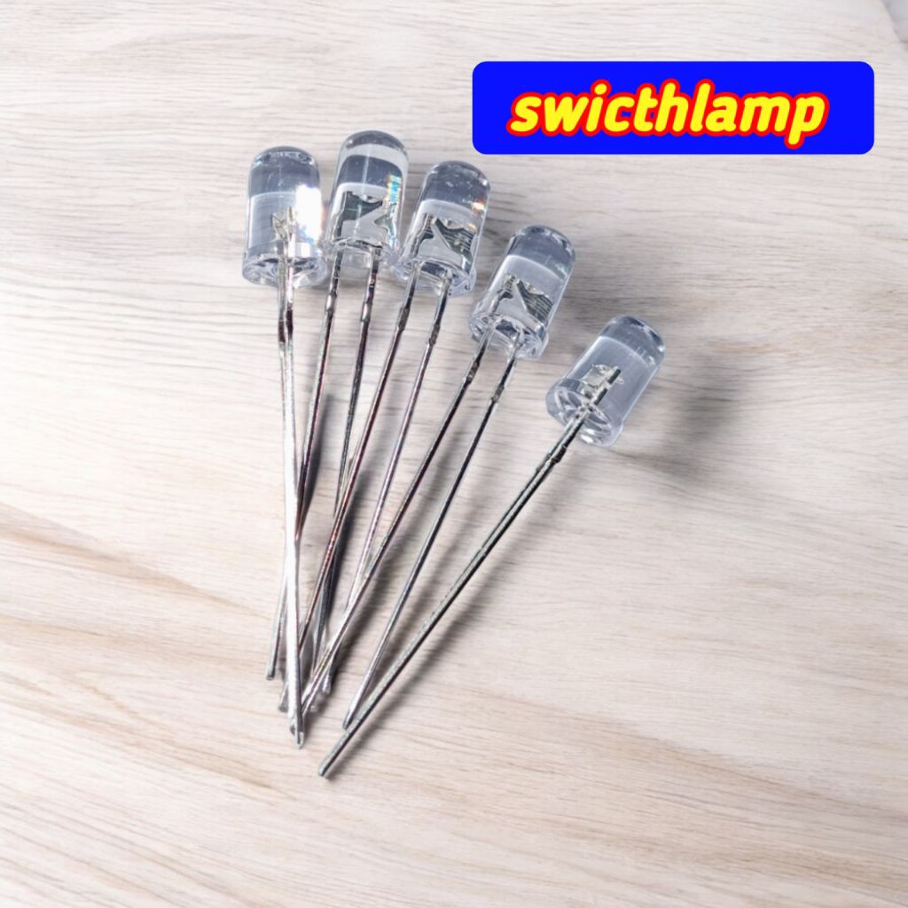 Jual LED 5 MM warna putih per 10 pcs grade A - led 5500 kelvin lampu ...