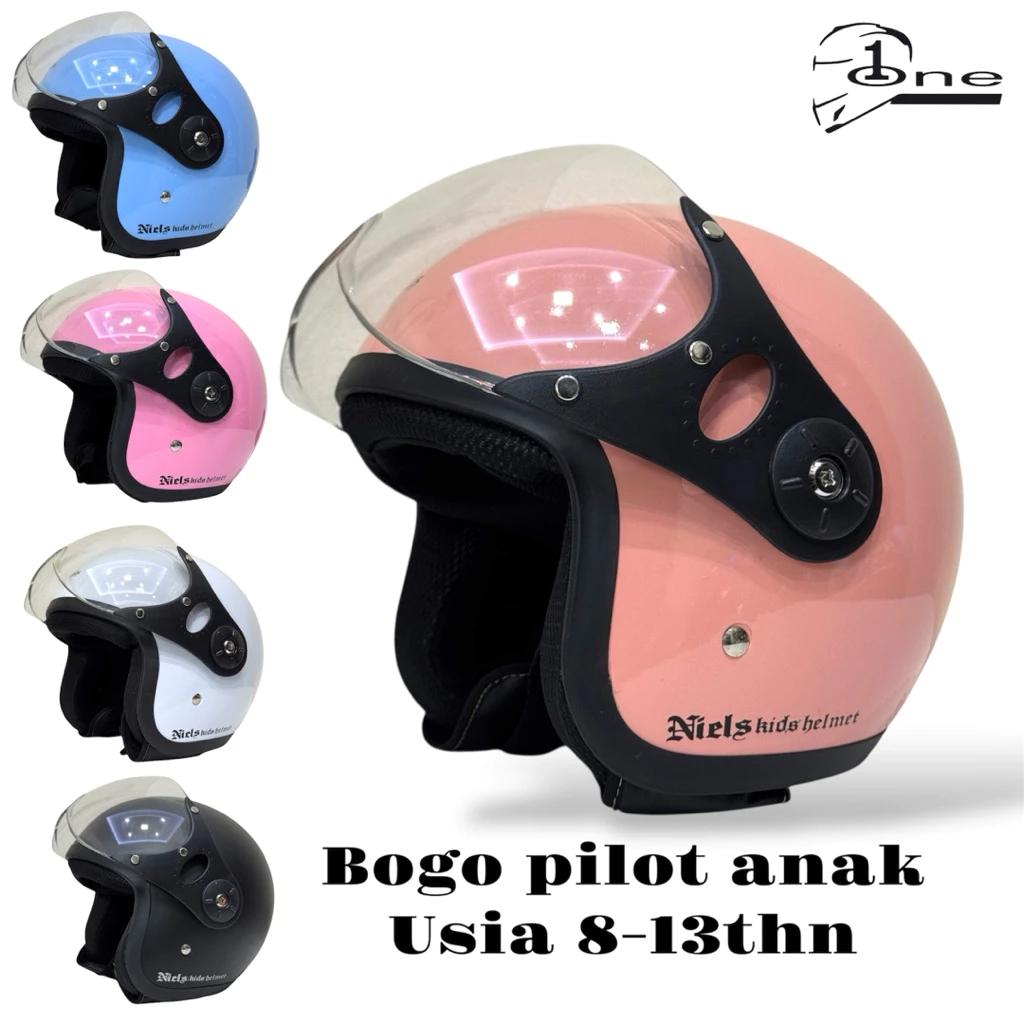Jual Helm Bogo Anak Niels Model Pilot Umur 5-13th - Sni Hijab | Shopee ...