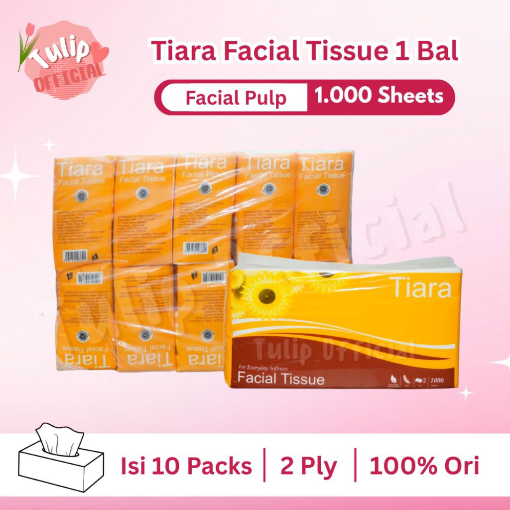 Jual GROSIR 1 BAL Tisu Tissue Facial TIARA 1000 Sheets isi 10 Pack ...
