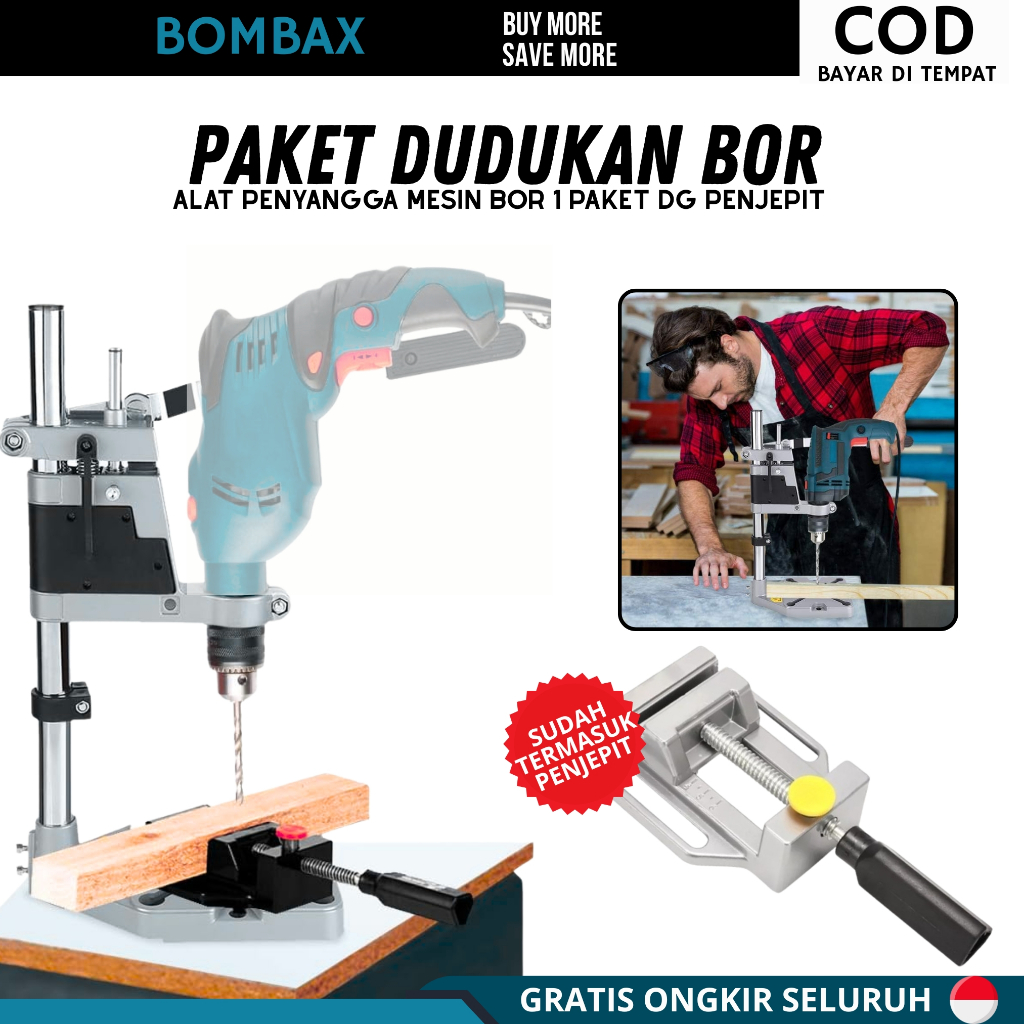 Jual Stand Drill Bor Dudukan Bor Tangan Cordless Corded Alumunium Base ...