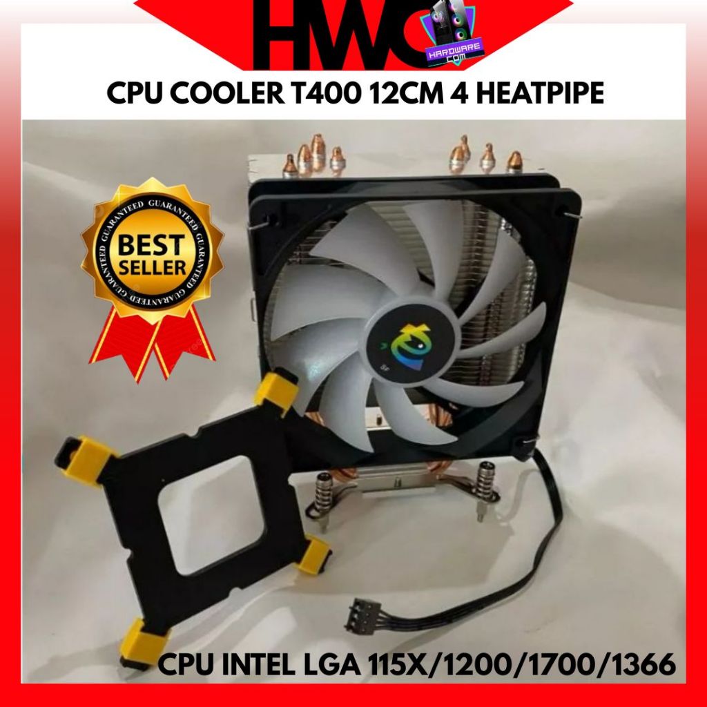 Jual CPU Cooler T400 4 Heatpipe with 12cm Fan Termurah | Shopee Indonesia