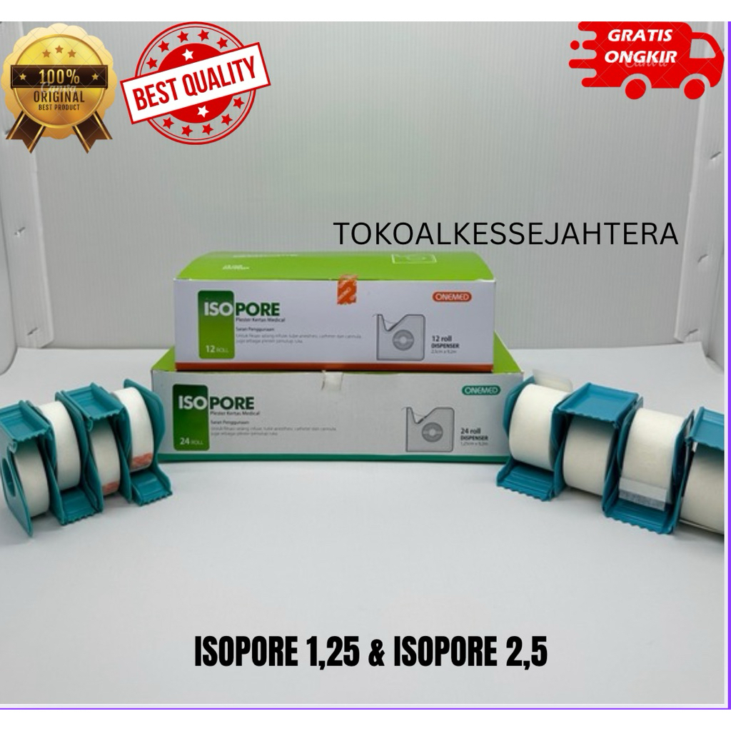 Jual ISOPORE ONEMED 1,25 CM x 9,2 M SEPERTI MICROPORE PLESTER ISOPORE ...