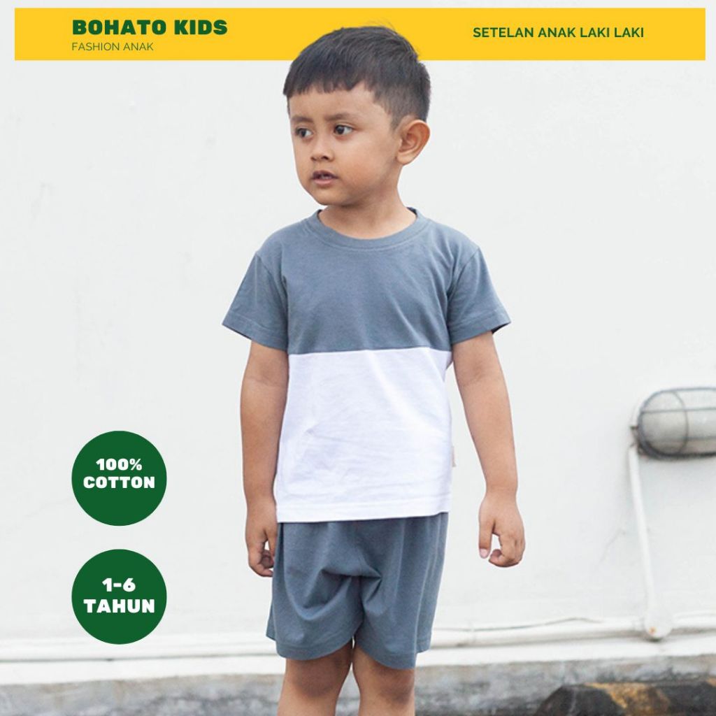 Jual Setelan Anak Laki Laki 1 - 6 Tahun One Set Kaos Dan Celana Pendek Katun Combed 30s By ...