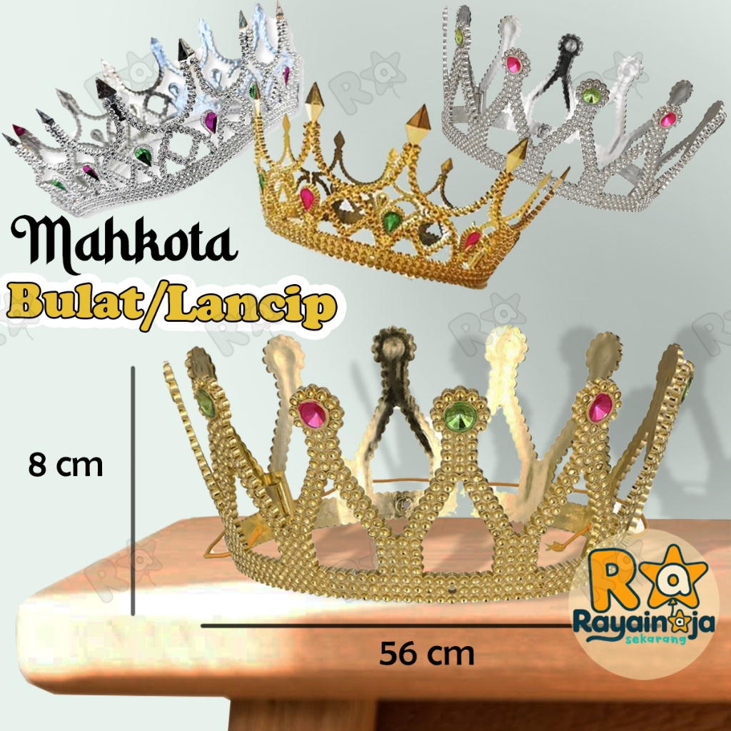 Jual Rayain Aja - Mahkota Ujung Bulat Lancip Silver Gold / Mahkota ...