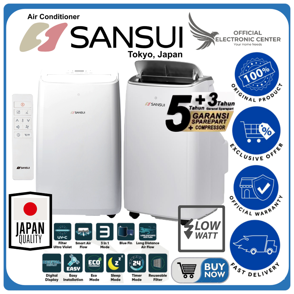 Jual SANSUI AC PORTABLE L12P2 L-12P2 L12 P2 UV-C ANTI BAKTERI JAPAN ...