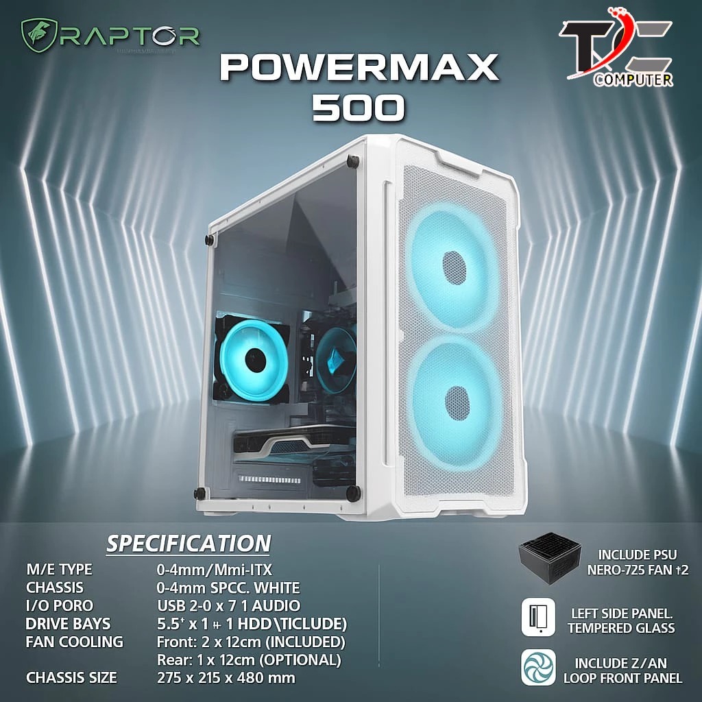 Jual CASING PC GAMING RAPTOR PLUS PSU 500 WATT BONUS FAN RGB | Shopee ...
