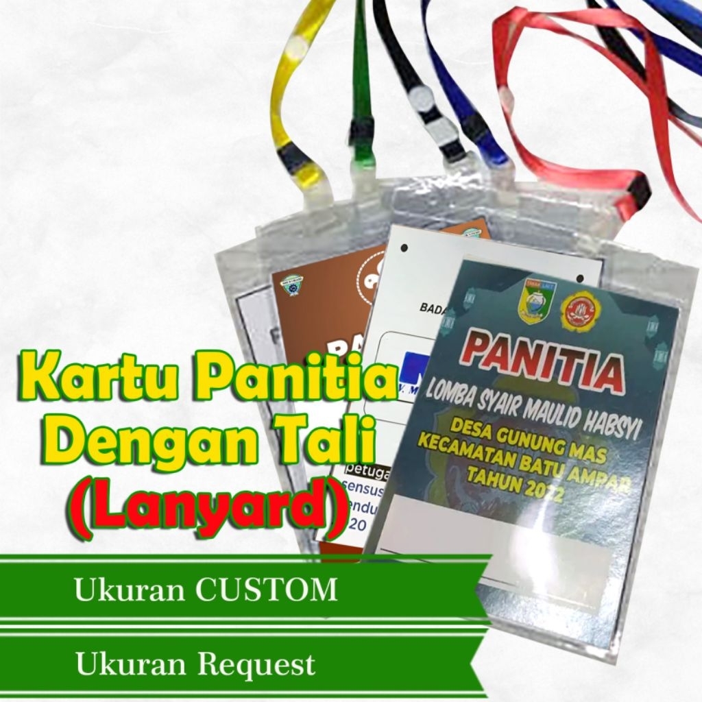 Jual Cetak Id Card Panitia Name Card Panitia Custom + Plastik + Id Card ...
