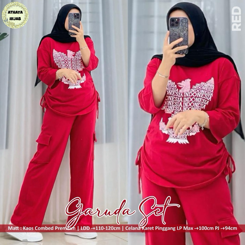 Jual setelan merah putih terbaru garuda set seragam merah putih ...