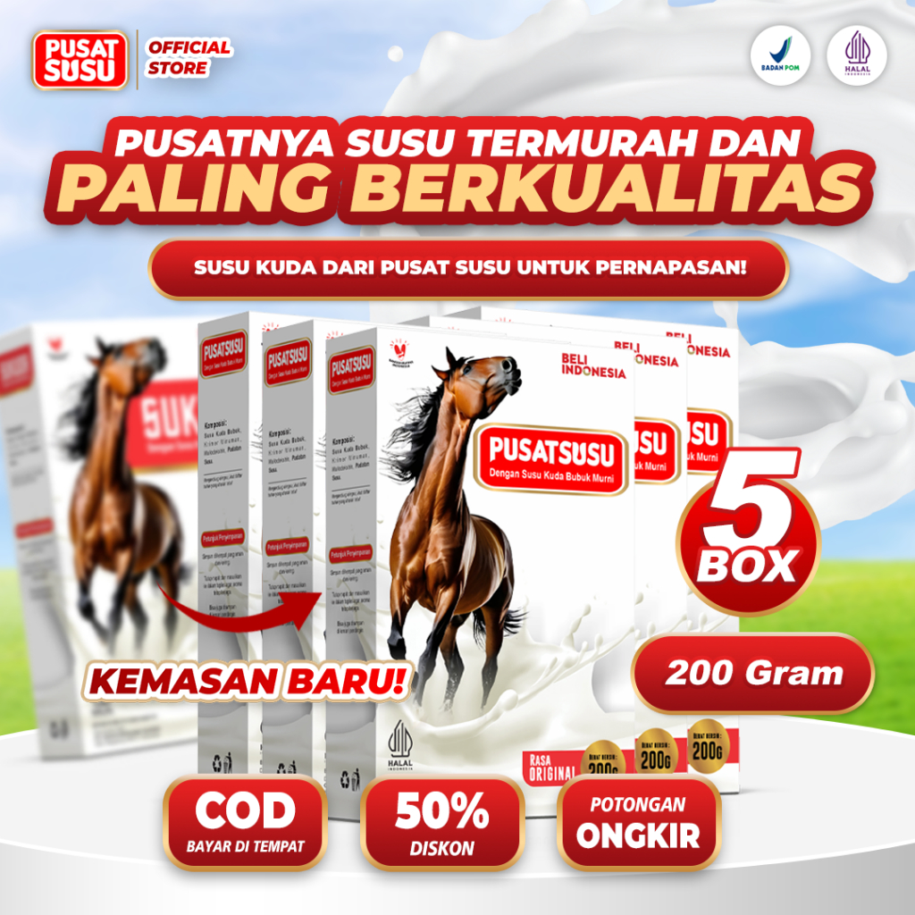 Jual PUSAT SUSU - SUSU KUDA Susu Kuda Liar Lombok Murni Kolostrum 200 ...