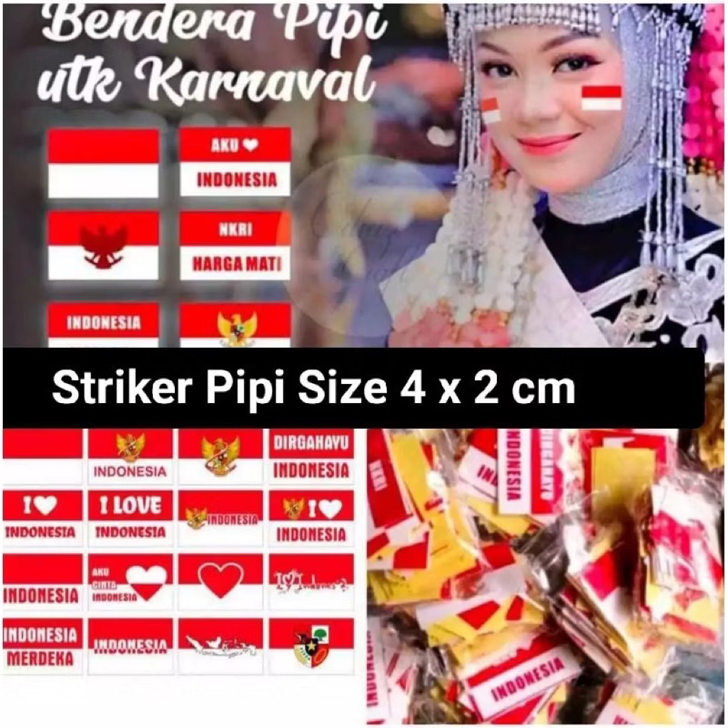 Jual [20 PCS] STICKER BENDERA PIPI | STICKER KEMERDEKAAN | STICKER PIPI ...