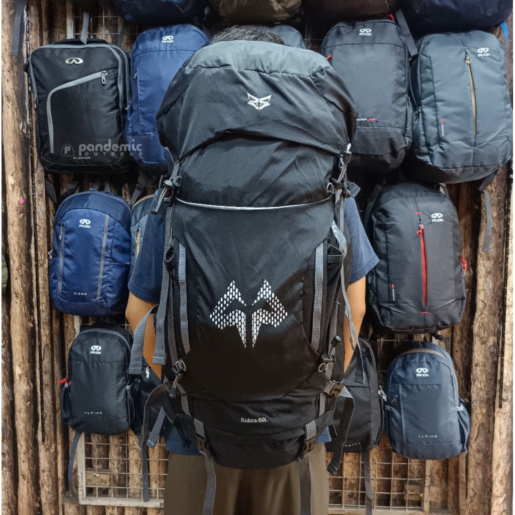 Jual Tas Gunung / Carrier Reptil Kobra 60L Air Backsystem include cover bag Original Terlaris ...