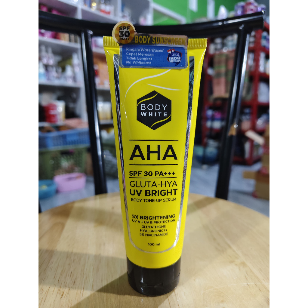 Jual Body White AHA Gluta Hya UV Bright SPF 30 PA+++ Hand & Body Tone ...