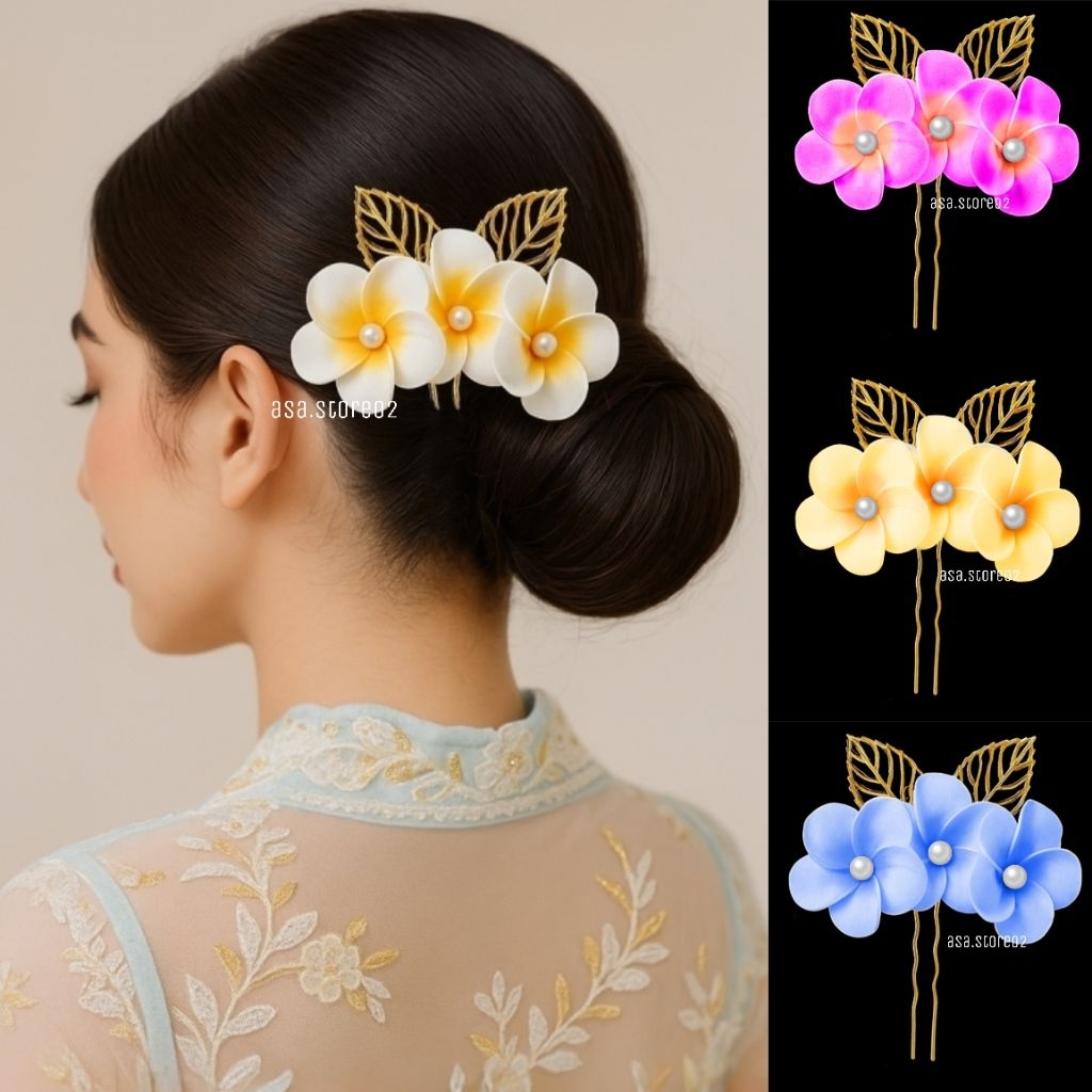 Jual Tusuk Konde Bunga Kamboja Adat Bali/Tusuk Konde Rambut Sanggul ...