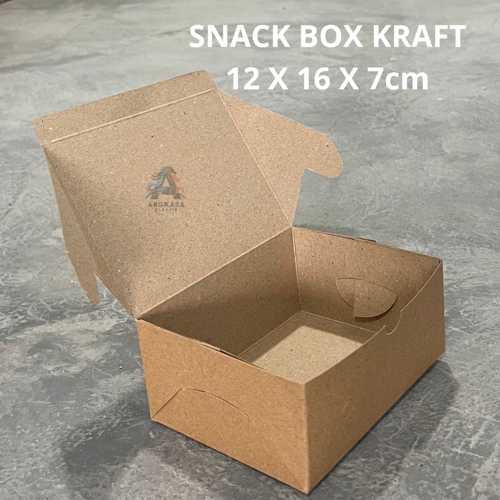 Jual (100 PCS) Snack Box Kraft 12x16x7 cm / Snack box coklat tutup ...