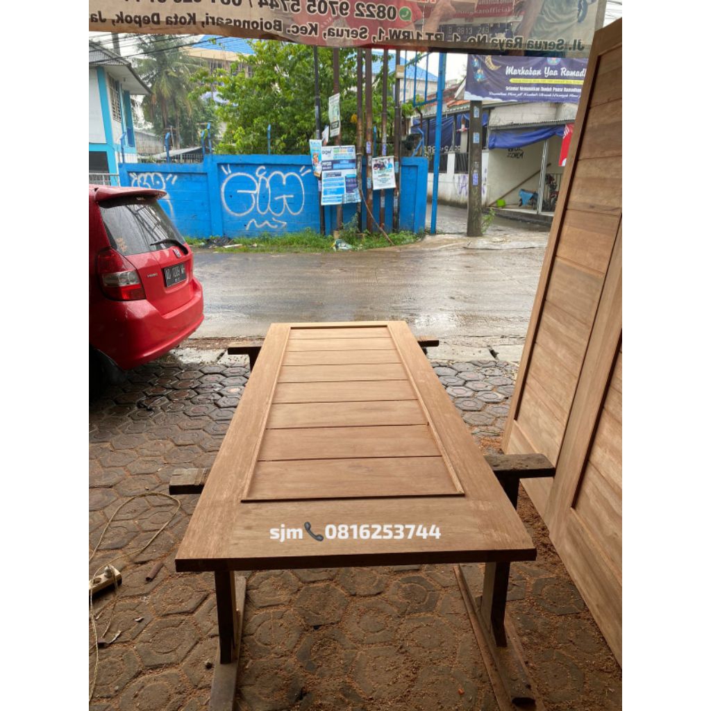 Jual pintu minimalis kayu meranti oven kering | Shopee Indonesia