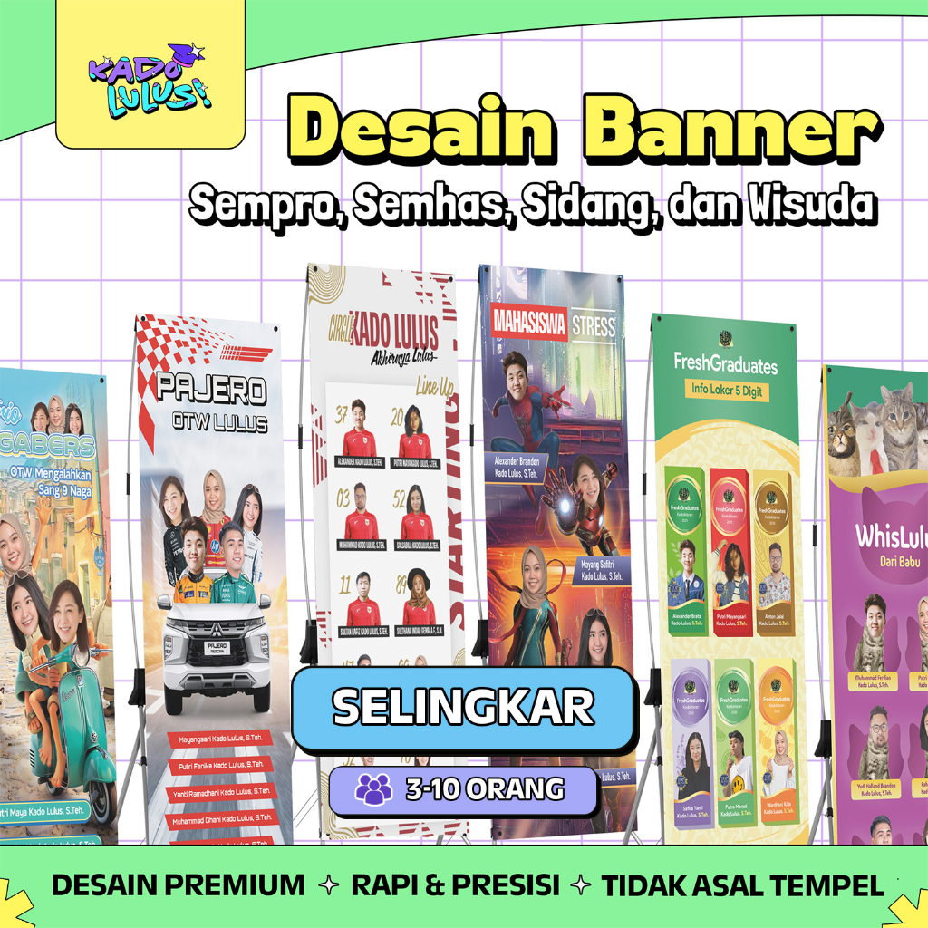 Jual KADO LULUS Banner Spanduk Sidang Skripsi Wisuda Sempro Semhas ...