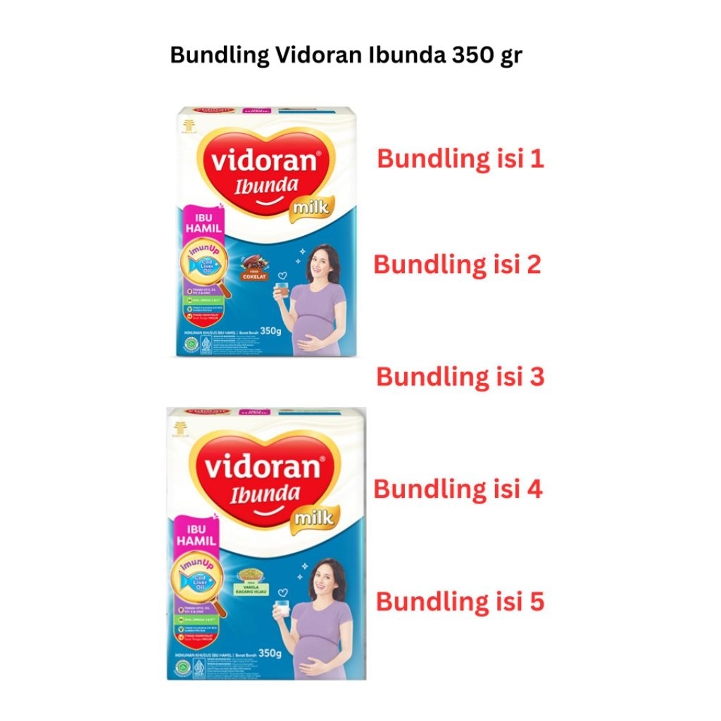 Jual Susu Ibu hamil Vidoran Ibunda 350gr Bundling 1 2 3 4 5 | Nutrisi ...