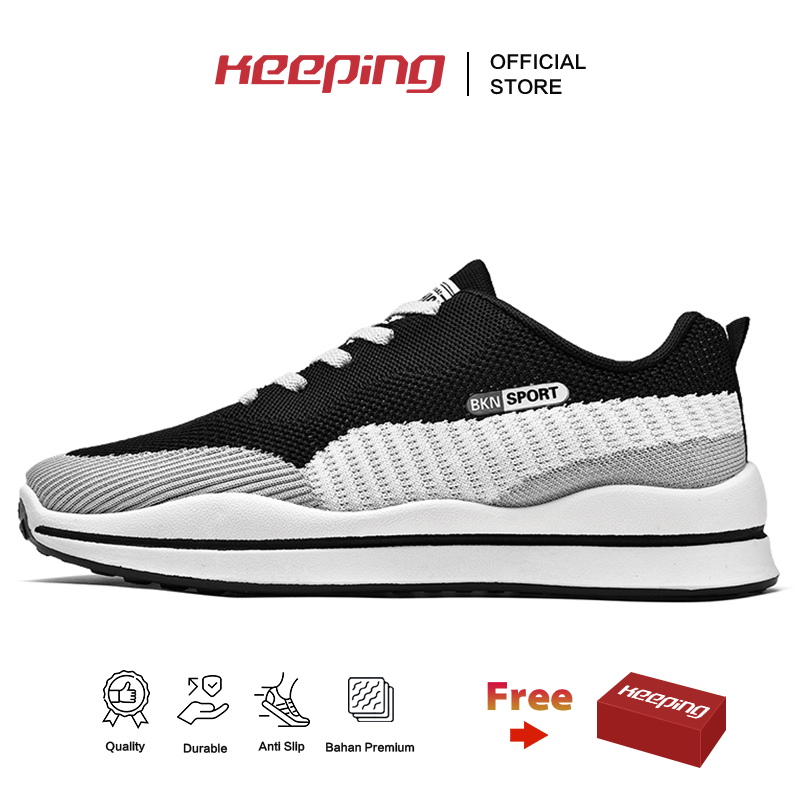 Jual Keeping Sepatu Pria Sneakers Sport Running Shoes Sepatu Rajut ...