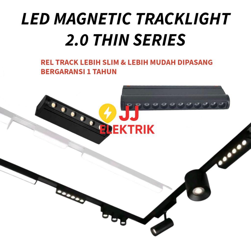 Jual Lampu Sorot Rel Magnetic Tracklight 2.0 Ultra Thin LED Spotlight Desain Elegan Rumah Kantor ...