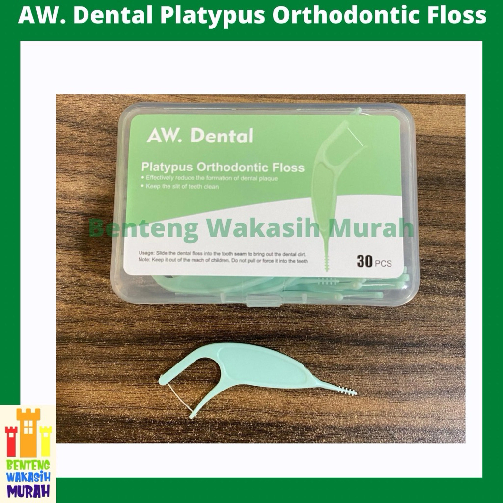 Jual AW Platypus Floss Dental For Braces Orthodontic Picks Behel Kawat ...