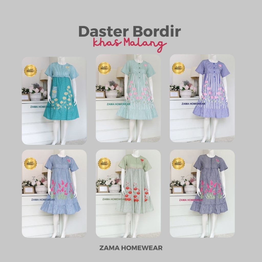 Jual ZAMA | Daster Pendek Bordir Khas Malang | Shopee Indonesia