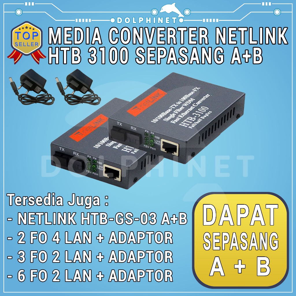 Jual Sepasang HTB-3100 Fiber Optic Media Konverter Single Mode Dengan 5V 2A EU Adaptor Media ...