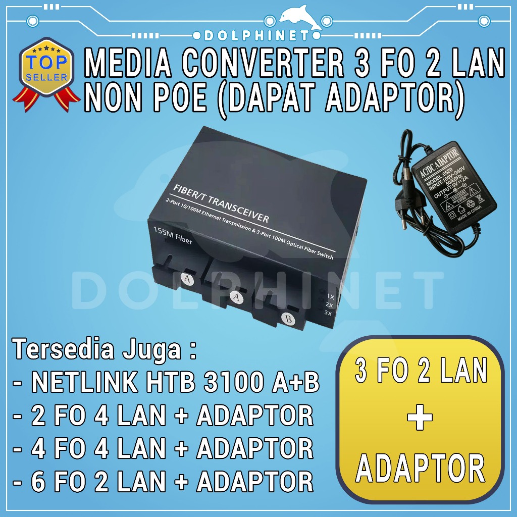 Jual 3F2E Fiber Optic Media Converter Single Mode 2 RJ45 And 3 SC Port ...