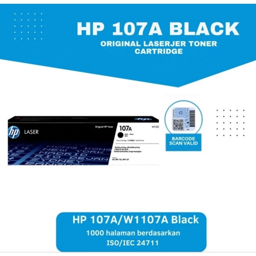 Jual Toner HP 107A Black original Cartridge W1107A for Printer M107 ...
