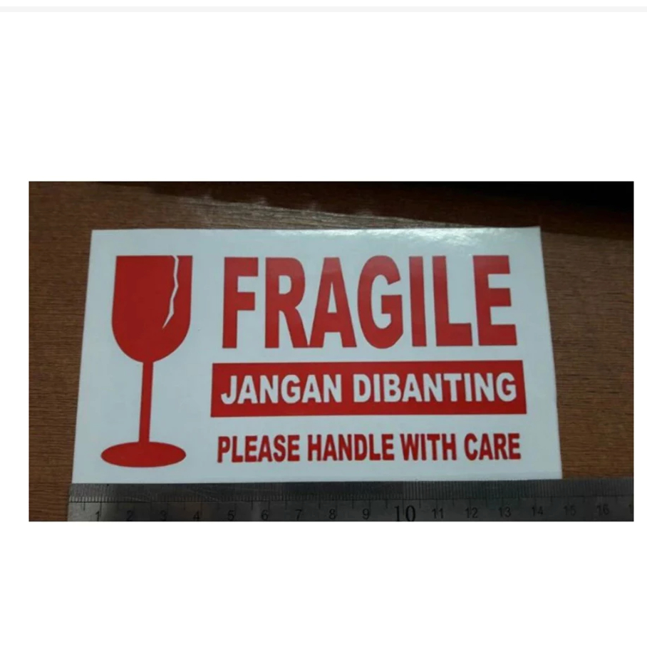 Jual STIKER FRAGILE PUTIH JAMAN NOW MERAH PUTIH PECAH BELAH STICKER ...
