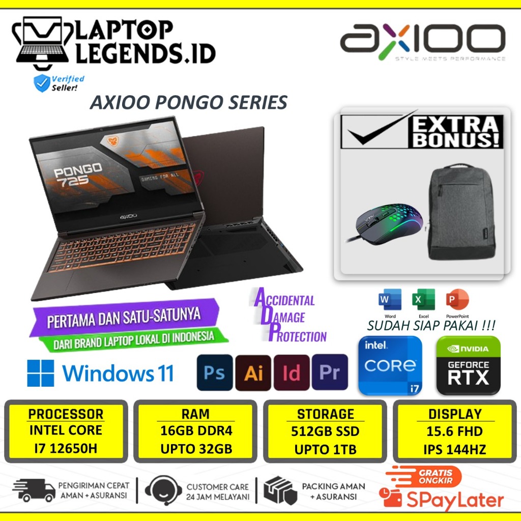 Jual Laptop Gaming AXIOO PONGO 750 Intel i7 13620H Ram 32GB Ssd 1TB ...