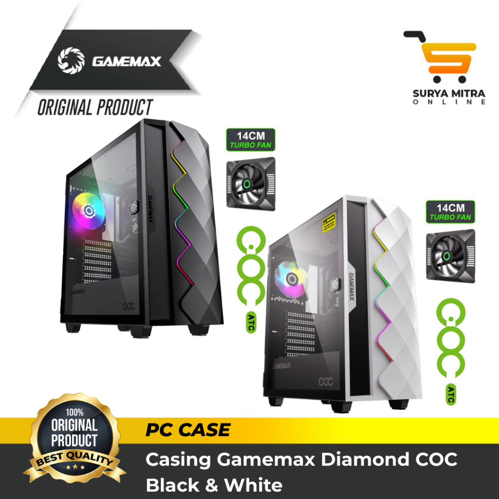 Jual Case Gamemax Diamond COC Black With COC Turbo Fan | Shopee Indonesia