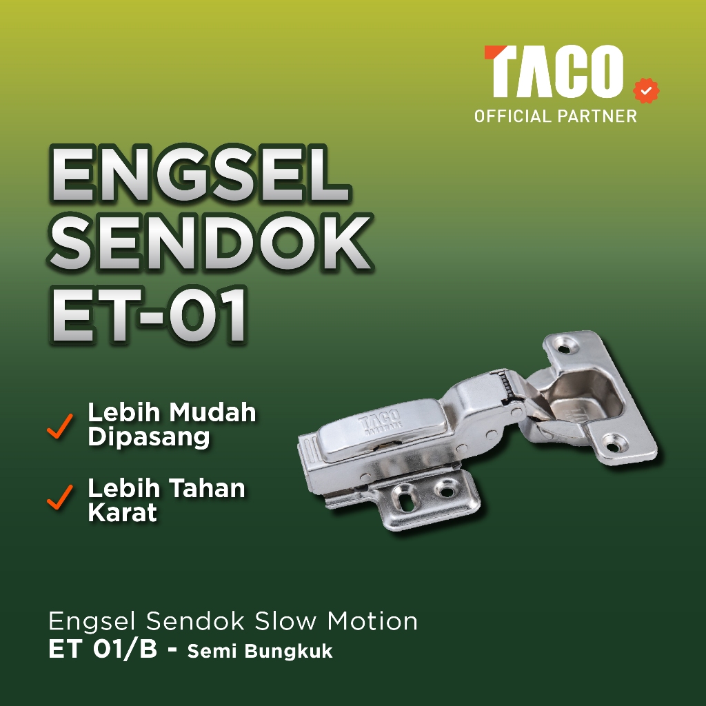 Jual TACO Engsel Sendok Slow Motion 1 Pasang - ET 01/B Semi Bungkuk ...