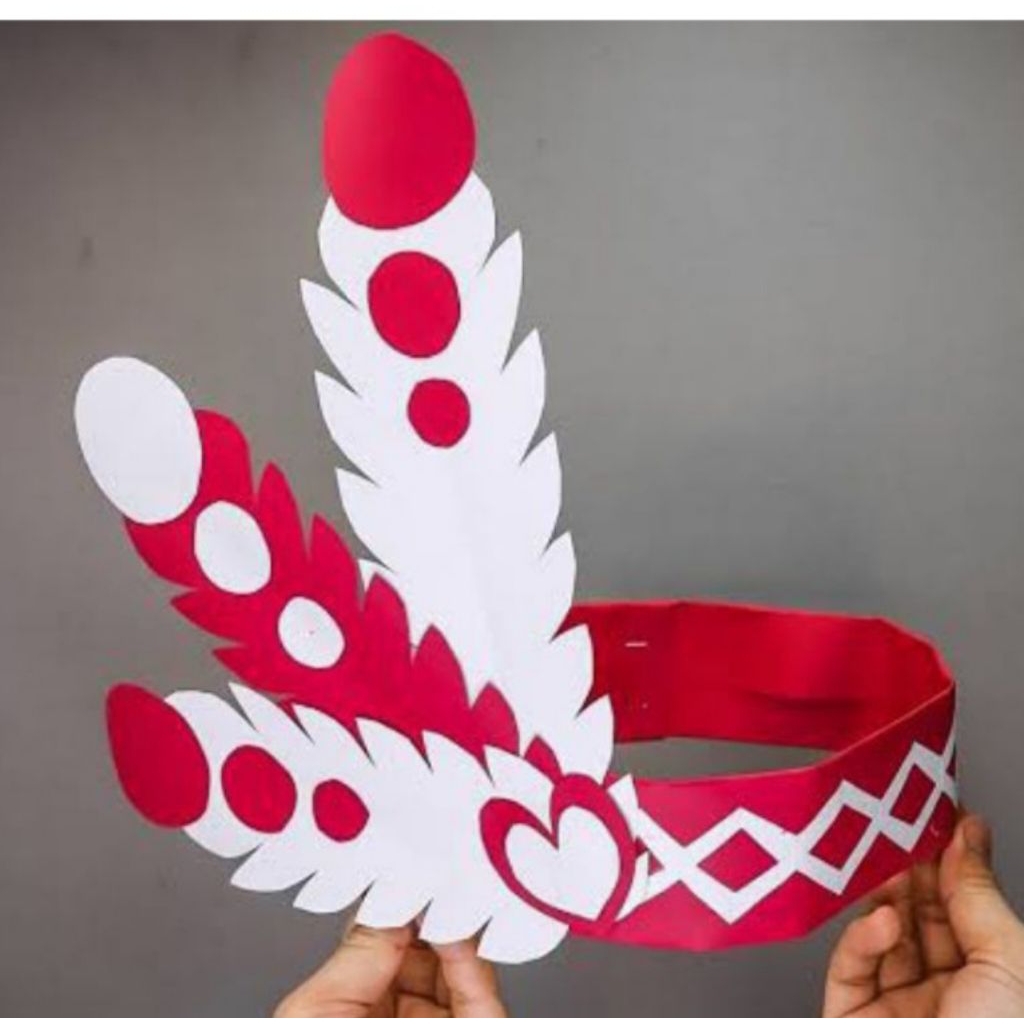 Jual MOTIF BULU TIGA//ATRIBUT KARNAVAL//HIASAN KEPALA 17 AGUSTUS 2025 ...