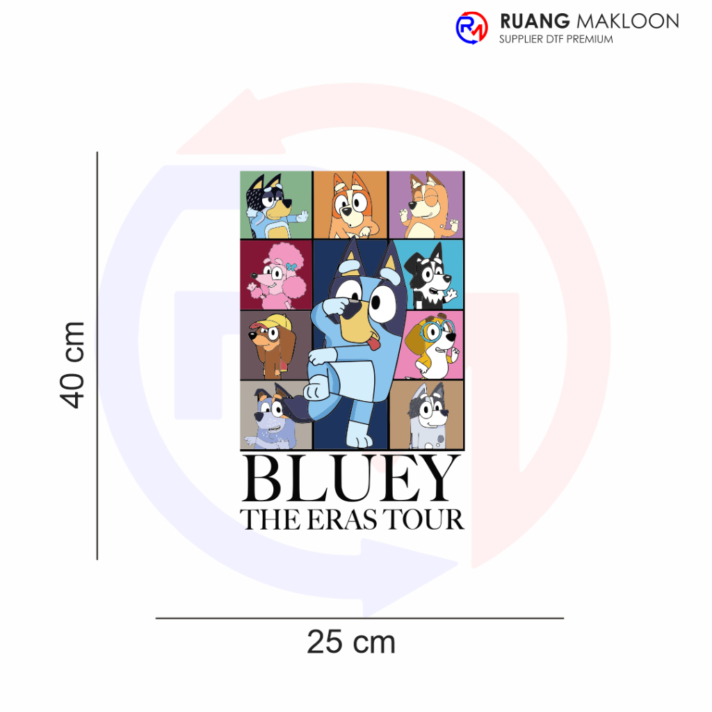Jual Sablon Setrika Sablon DTF Satuan A3 BLUEY - SIAP PRESS | Shopee ...