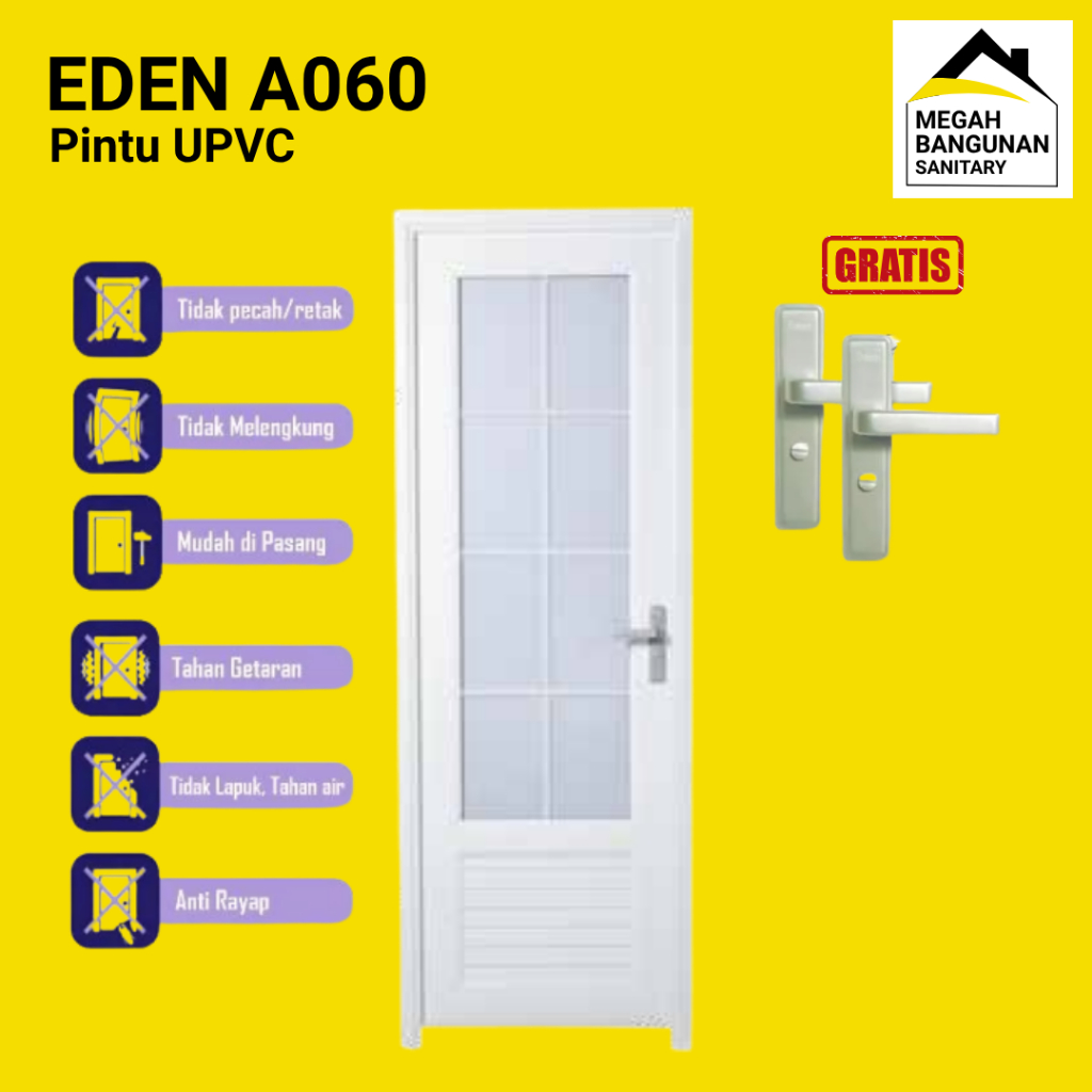Jual Pintu EDEN UPVC A060 Pintu Kamar Mandi Toilet EDEN Joice | Shopee ...