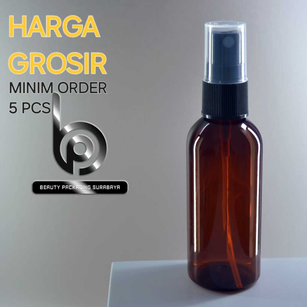 Jual Botol Plastik PET 60ml BR Coklat Amber Tutup Spray - MOQ 5 PCS ...