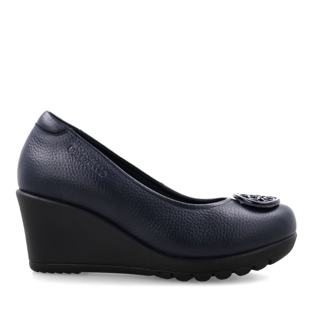Jual Bocorocco D. Bologna 199 Navy scuro - Wedges Kulit Asli Warna Navy ...