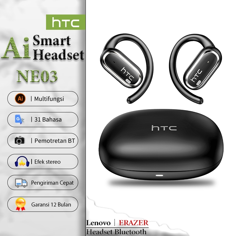 Jual HTC NE03 Headset Bluetooth terjemahan AI, desain terbuka, headset Bluetooth 5.4, game ...