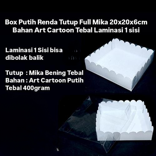 Jual Box Putih Renda Tutup Full Mika Bahan Art Cartoon Tebal Laminasi 1 ...