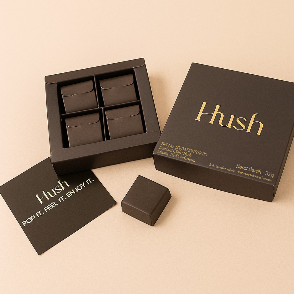 Jual Hush chocolate 6 box Dark Chocolate for couple 32 gram 6 box paket ...
