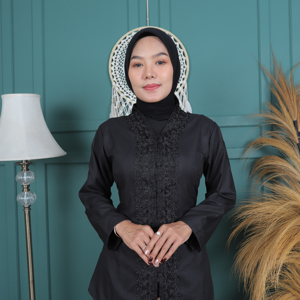 Jual Kebaya Encim Modern Renda Motif Bunga Bahan Katun Mikro Lengan ...
