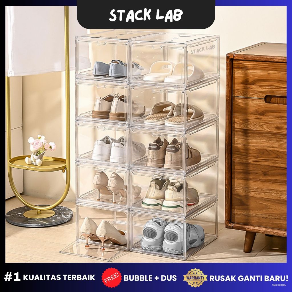 Jual STACK LAB - Kotak Sepatu Transparan Akrilik Display Box Buka Depan ...