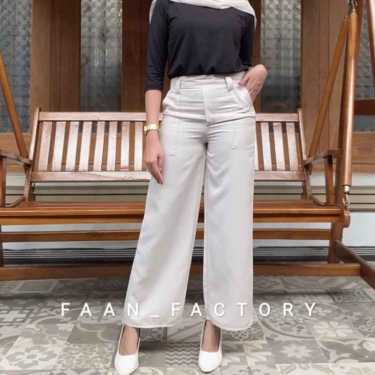 Jual Diora Pants- Celana Panjang Pinggang Tinggi Bahan SemiWol | Shopee ...