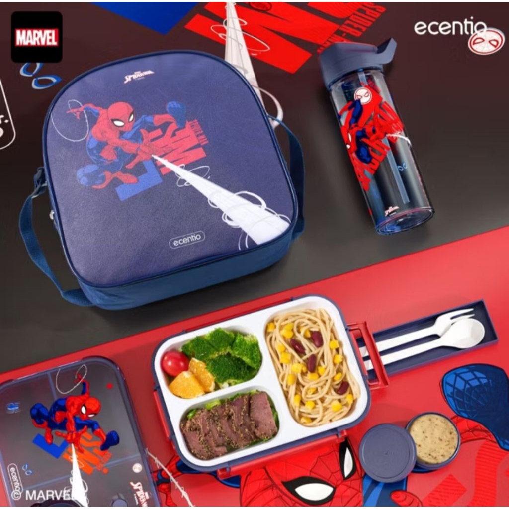 Jual ECENTIO MARVEL SPIDERMAN Lunch Bag / Botol Minum / Kotak Makan ...