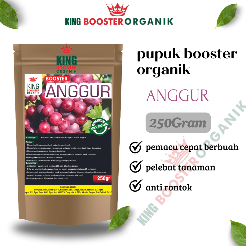 Jual Pupuk Booster Anggur Organik Agar Cepat Berbuah Lebat Obat Vitamin ...