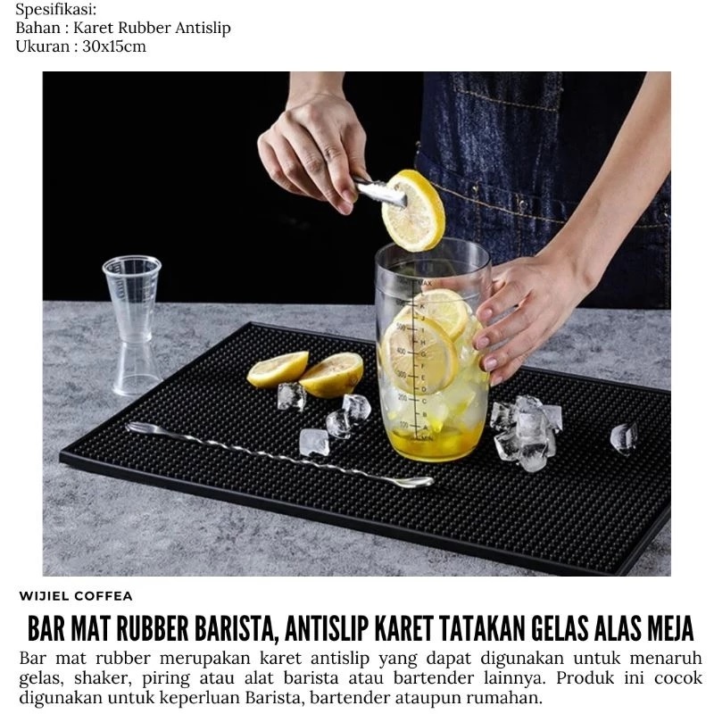 Jual 30x15 - BAR MAT BARTENDER RUBBER ANTI SLIP - Tatakan Gelas Piring ...