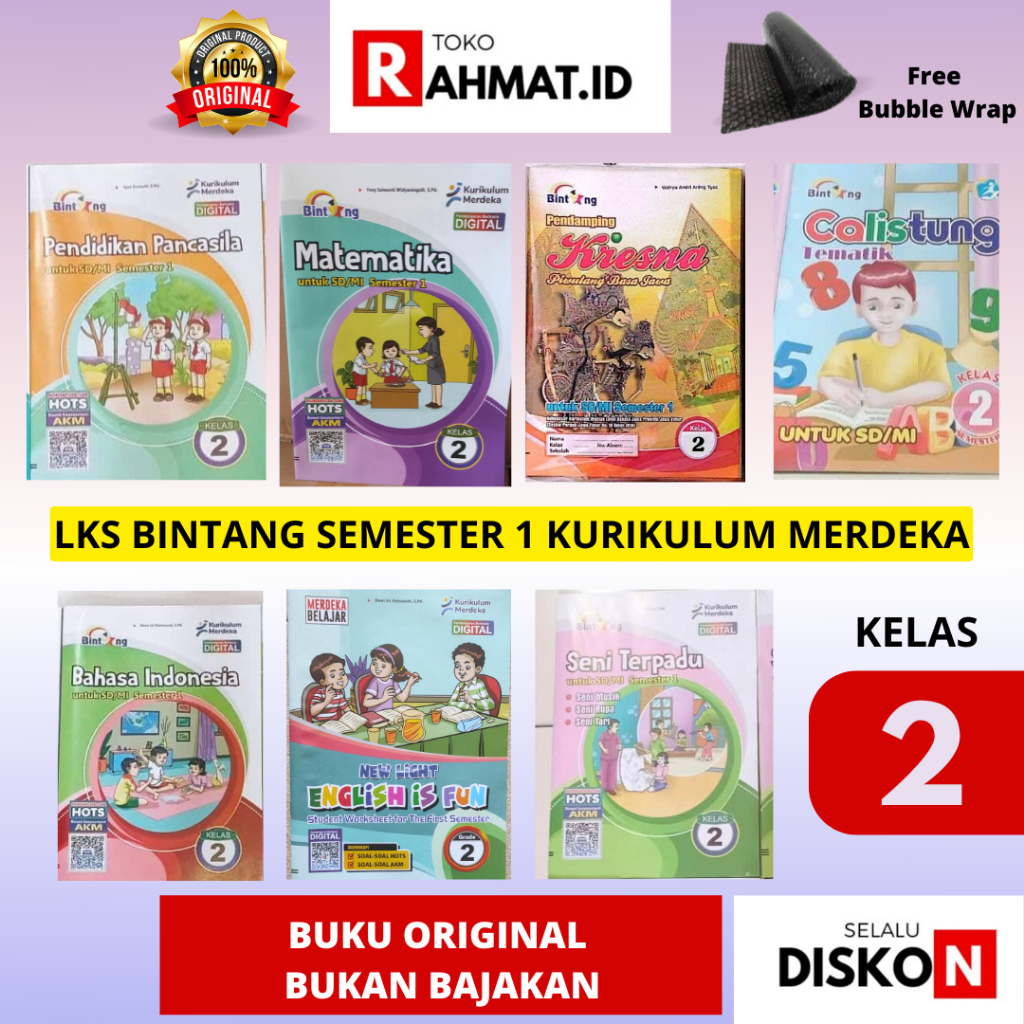 Jual LKS BINTANG KELAS 2 SEMESTER 1 MATEMATIKA BAHASA INDONESIA SENI ...