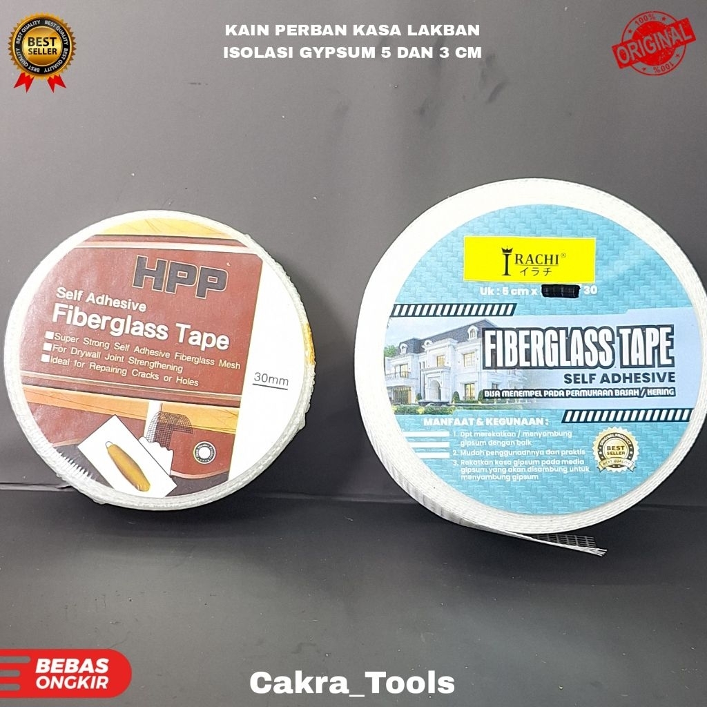Jual KAIN PERBAN KASA LAKBAN GYPSUM ISOLASI LEM PEREKAT GIPSUM TAPE 3CM ...
