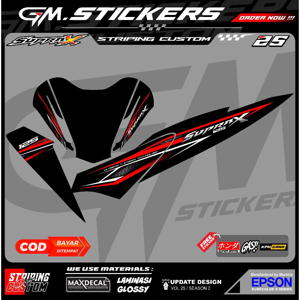 Jual STRIPING VARIASI HONDA SUPRA KPH SUPRA X 125 SUPRA X BATMAN 2008 ...